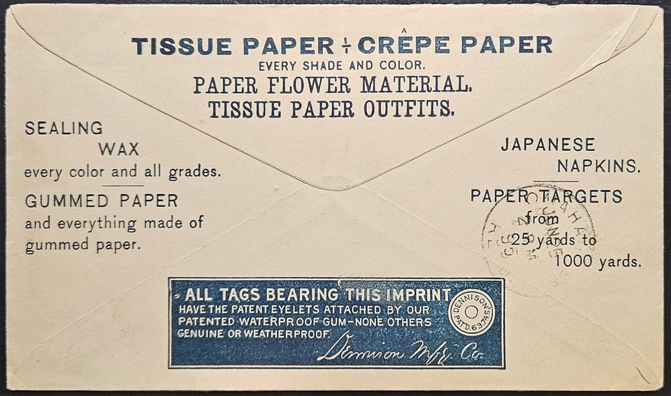 Dennison Tag Label 2-sided Advertising Stamp Tag "Collar" Chicago IL ...