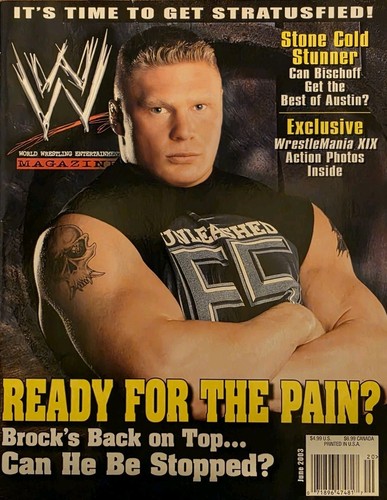 WWF Magazine June 2003 Brock Lesnar *Trish Stratus Poster* | eBay