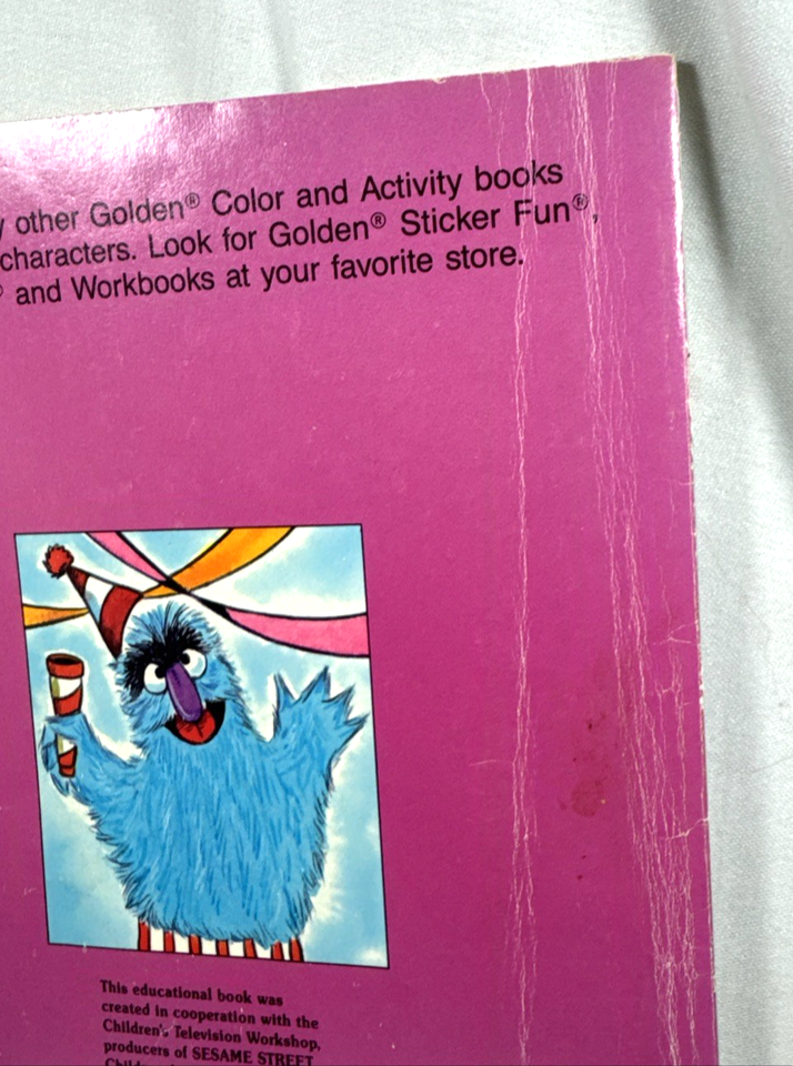VTG LOT OF 2 MONSTER SESAME STREET COLORING 1982 GOLDEN COOKIE SHAPE ...