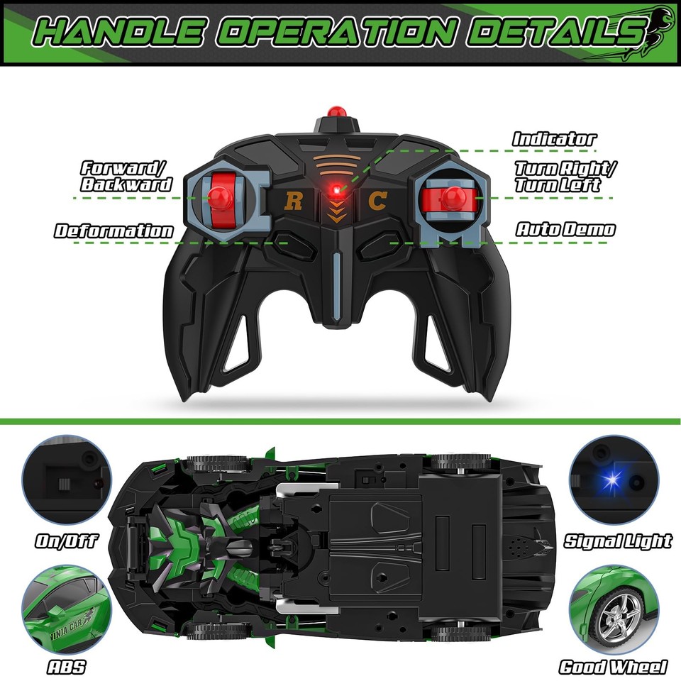 BLUEJAY Transform Rc Cars for Boys 4-7 8-12, 2.4Ghz Remote Control Car ...