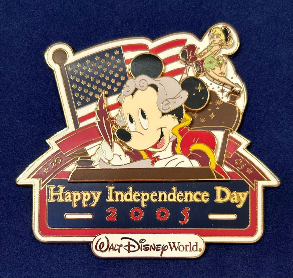 WDW "Happy Independence Day 2005" Mickey Mouse & Tinker Bell 3D pin. LE ...