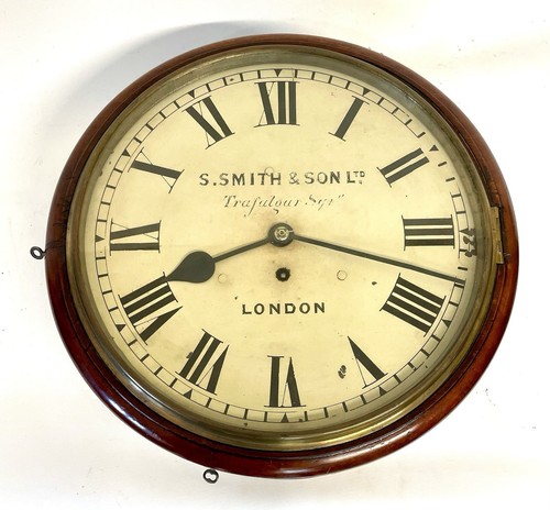 Antique Mahogany Chain Fusee Wall School Clock S. SMITH Trafalgar ...