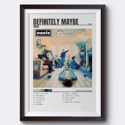 OASIS Definitely Maybe Album Poster, Minimalist Music Poster, UNFRAMED ...