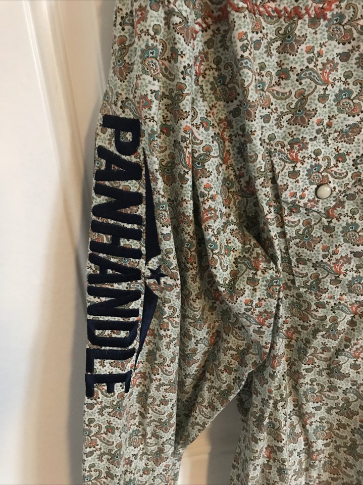 Rough Stock Panhandle Slim Shirt Mens Dress Pearl Snap Button Up Rodeo ...