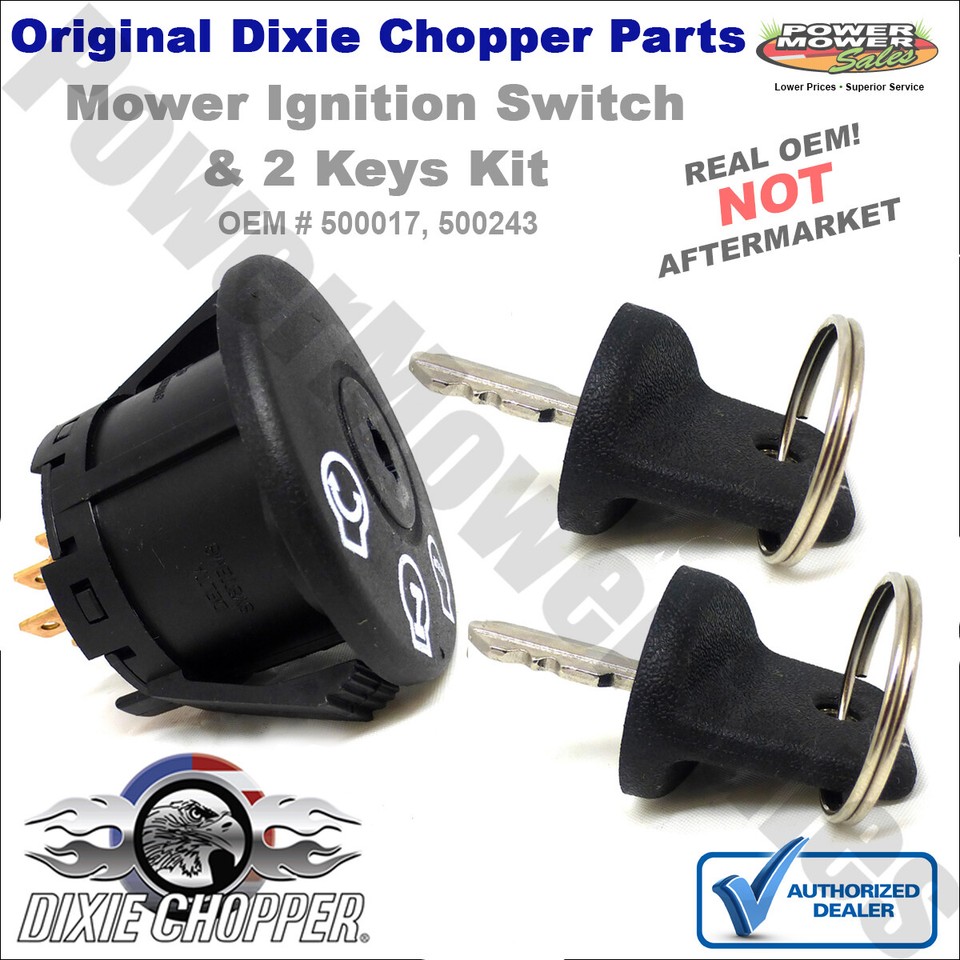 Dixie Chopper Mower Starter Ignition Switch & 2 Keys Kit / 500017 ...