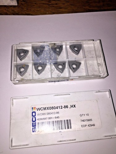 SECO CARBIDE INSERTS QUANTITY 8 WCMX080412 86 HX | eBay