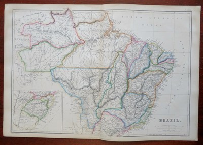 Pre-1900 - 1860 Blackie Atlas Hand Color Map