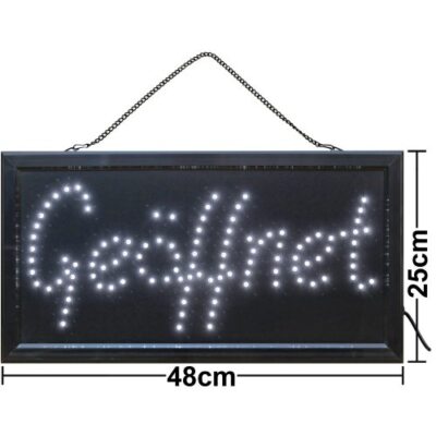 LED Schild Geöffnet weiß 48x25 cm Reklame Ladenschild Geöffnet offen ...