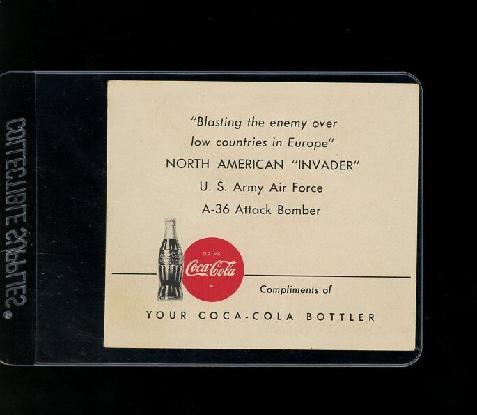 1943 Coca-Cola America's Fighting Airplanes North American Invader A ...