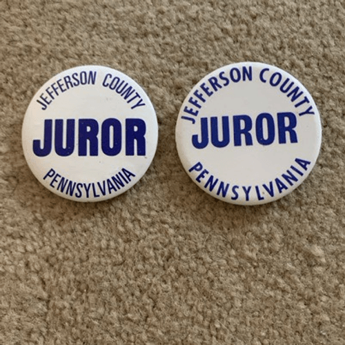 2 Jefferson County Pennsylvania Juror Pins Badges | eBay