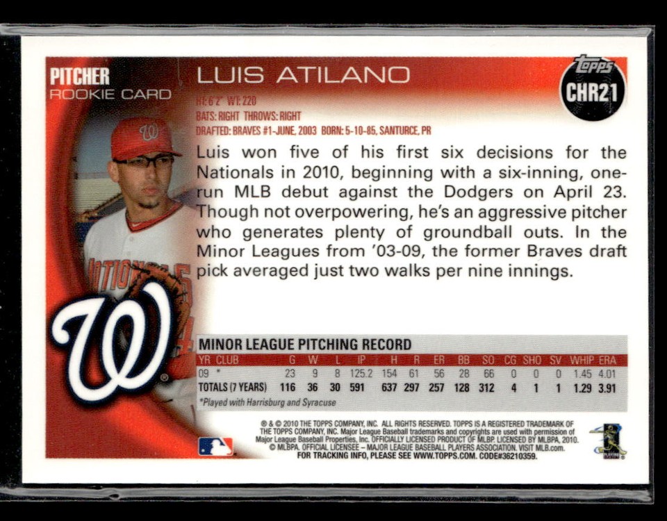 2010 Topps Update #CHR21 Luis Atilano Chrome Rookie Refractors card | eBay
