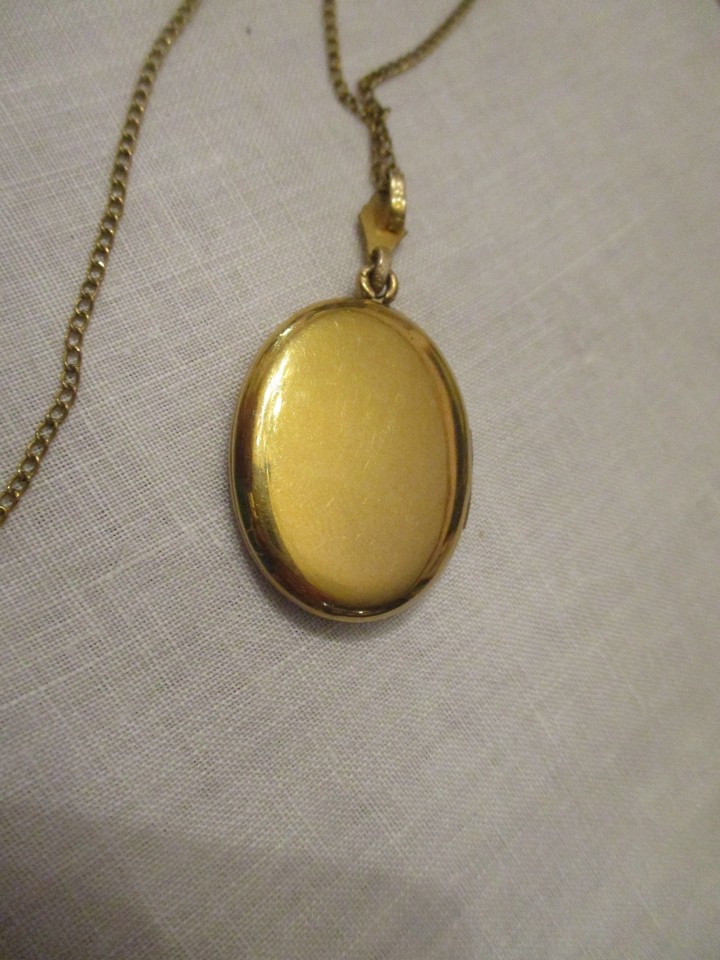 Vintage 12K gold filled locket floral etched locket pendant 16" G.F ...
