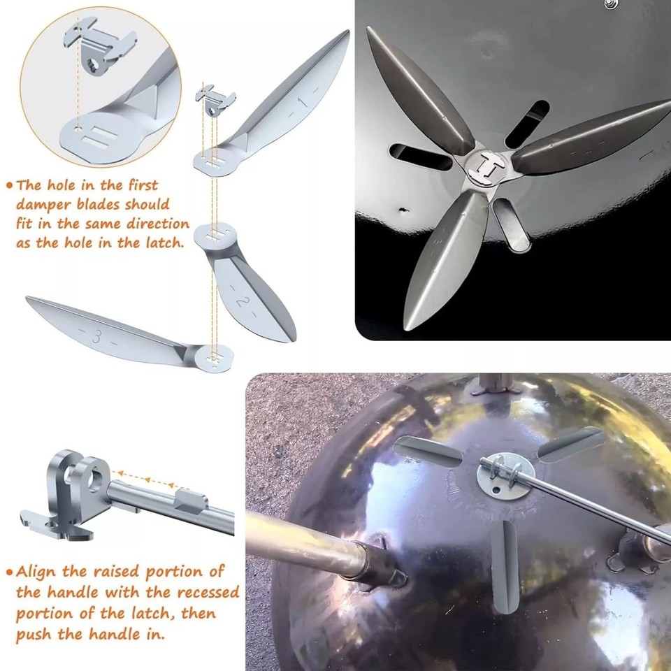 Metal 22-1/2-Inch One-Touch Cleaning System Kit For Weber Grill Parts ...