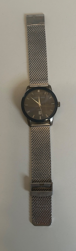 Geoffrey Beene Metalized Blue Bezel Diamond Accent Mesh Watch SR626SW ...
