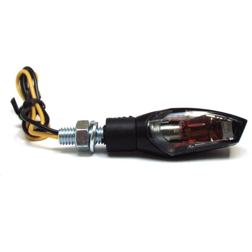 Halogen Mini Blinker Nova Schwarz Glas getönt E-geprüft Motorrad Roller ...