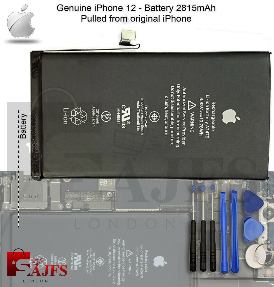 Genuine Original Apple iPhone 12 Pro Battery A2479 2815mAh + Tools ...