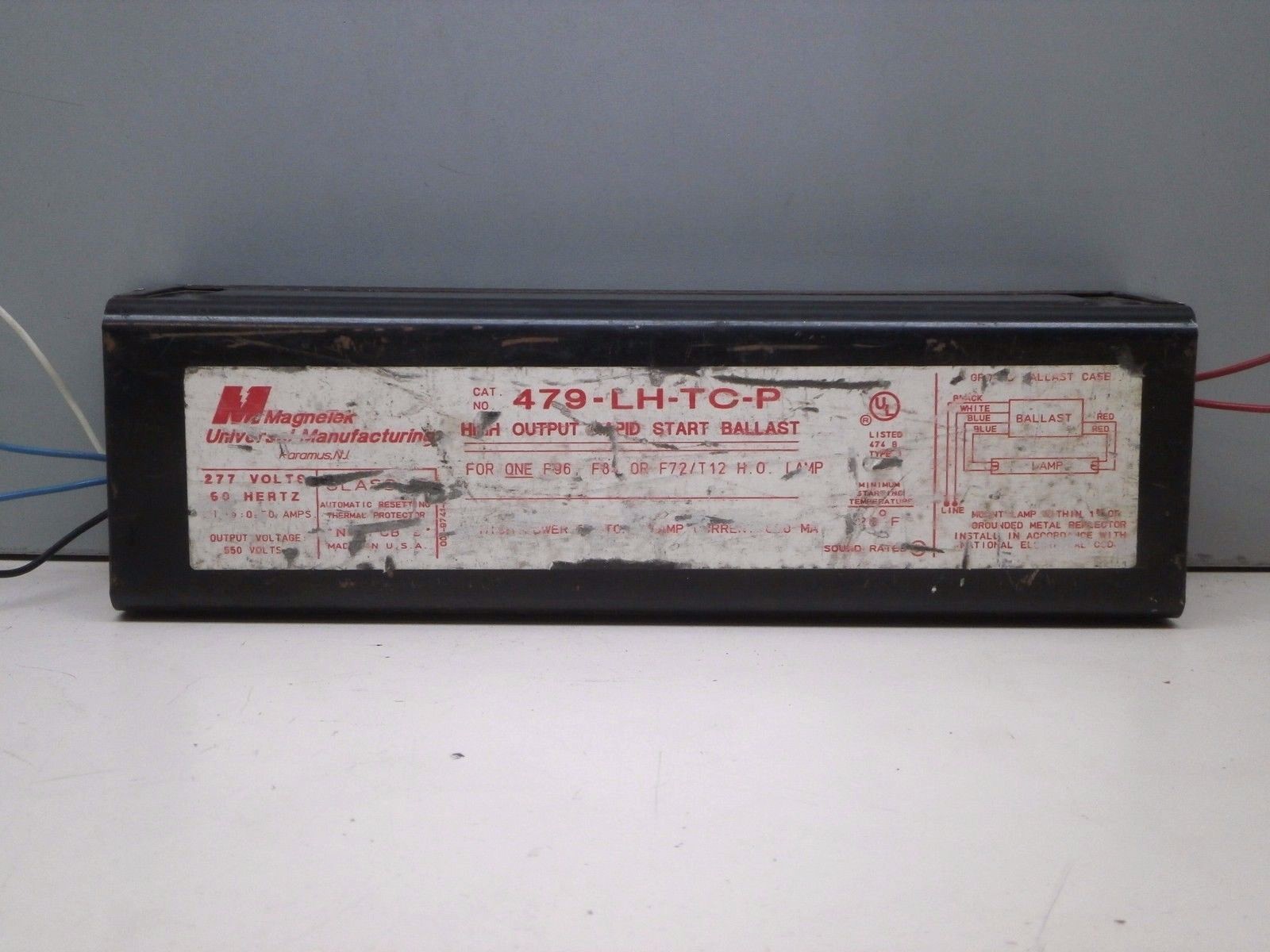 MagnetTek 479-LH-TC-P 277-Volt Ballast for (1) F96 or F72T12 Lamp 277V ...