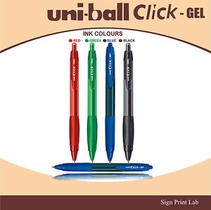 5 X UNI BALL CLICK-GEL PEN 0.7 MM BALL POINT PEN BLACK / BLUE / RED ...