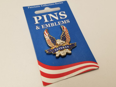 US Army Veteran Patriotic American Flag Eagle Pin | eBay