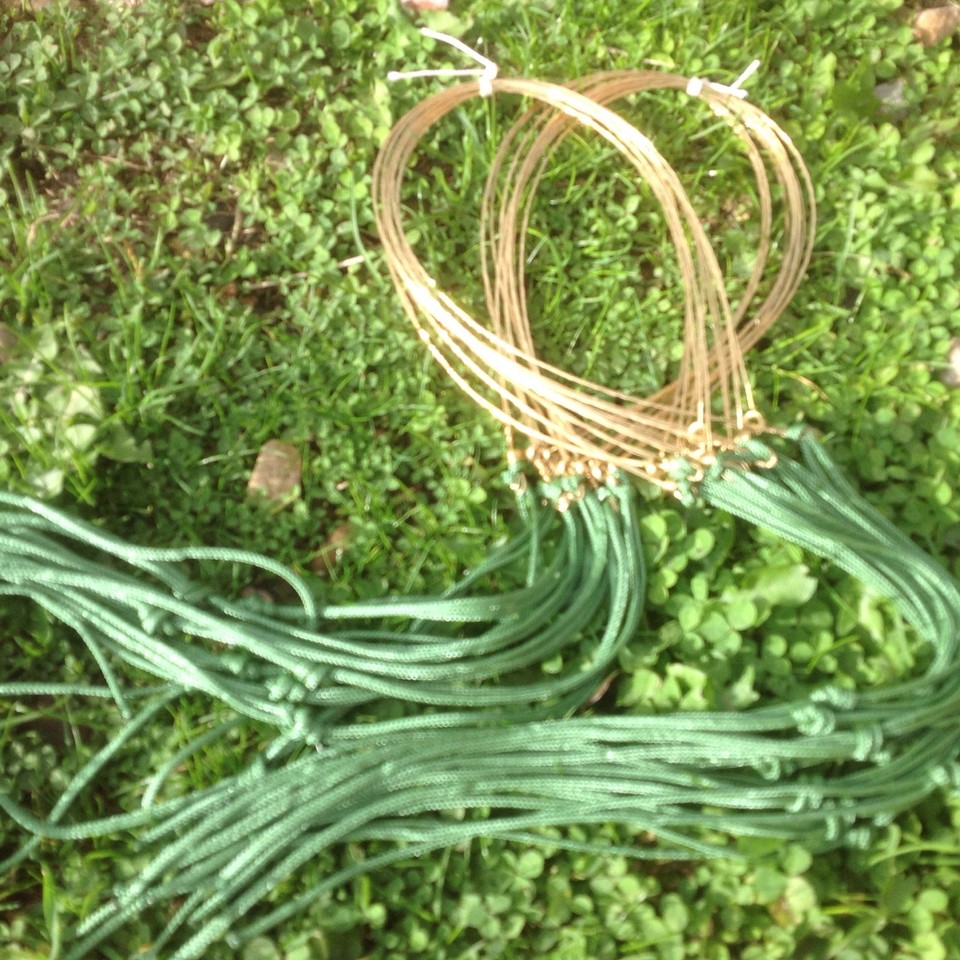 10 NEW BRASS RABBIT WIRES WITH BRASS FREE RUNNING EYE HUNTING SURVIVAL ...