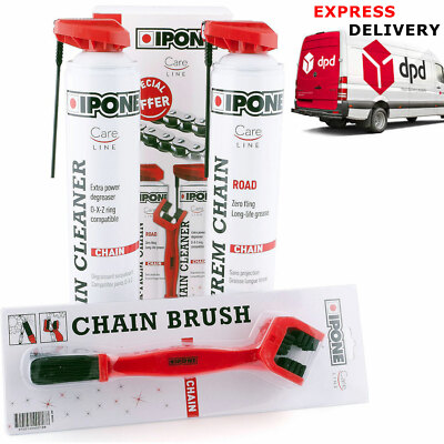 Ipone Chain Care Cleaning Cleaner Lube Kit Motorbike Motorcycle Bike 2 ...