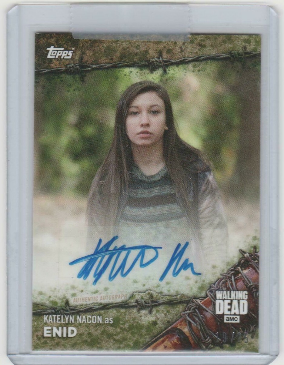 TOPPS ON DEMAND WALKING DEAD KATELYN NACON/ENID AUTOGRAPH CARD #/25 ...