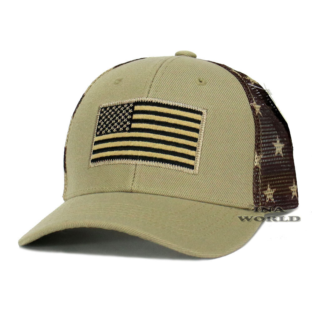USA American Flag Hat Tactical Operator Military Flag Mesh Snapback ...