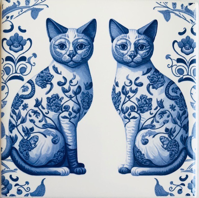 Ceramic The Amsterdam 1 Blue Delft Design Kiln Fired Ceramic Tiles 24 ...