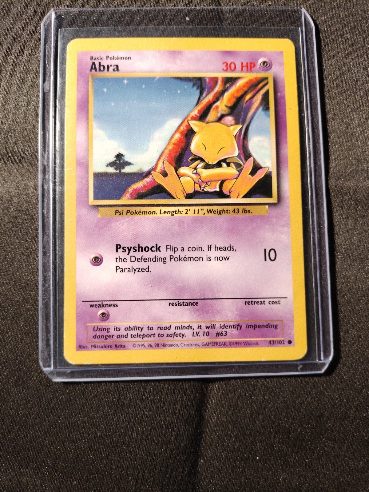 Rare 1995 Abra Pokemon Card 43/102 See Pics | eBay