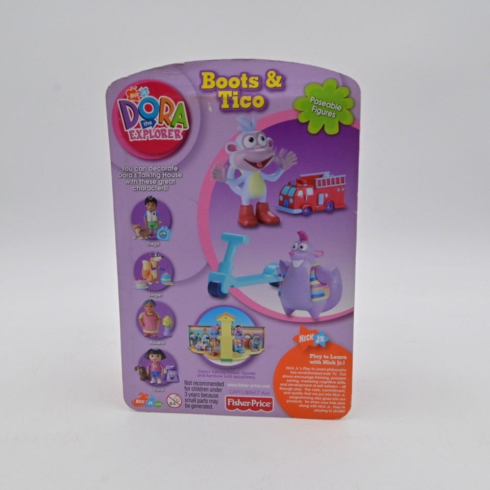 Vintage 2003 Fisher Price Dora The Explorer Boots & Tico Nick Jr Figure ...
