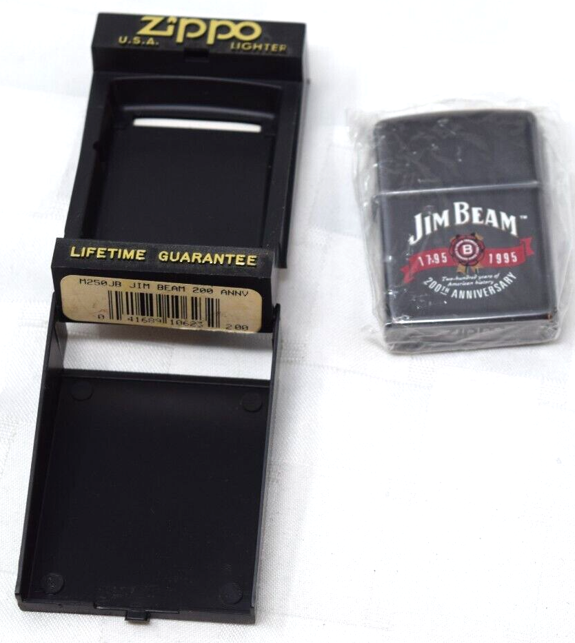 Vintage Unused Zippo Jim Beam 200th Anniversary Lighter Case Directions ...