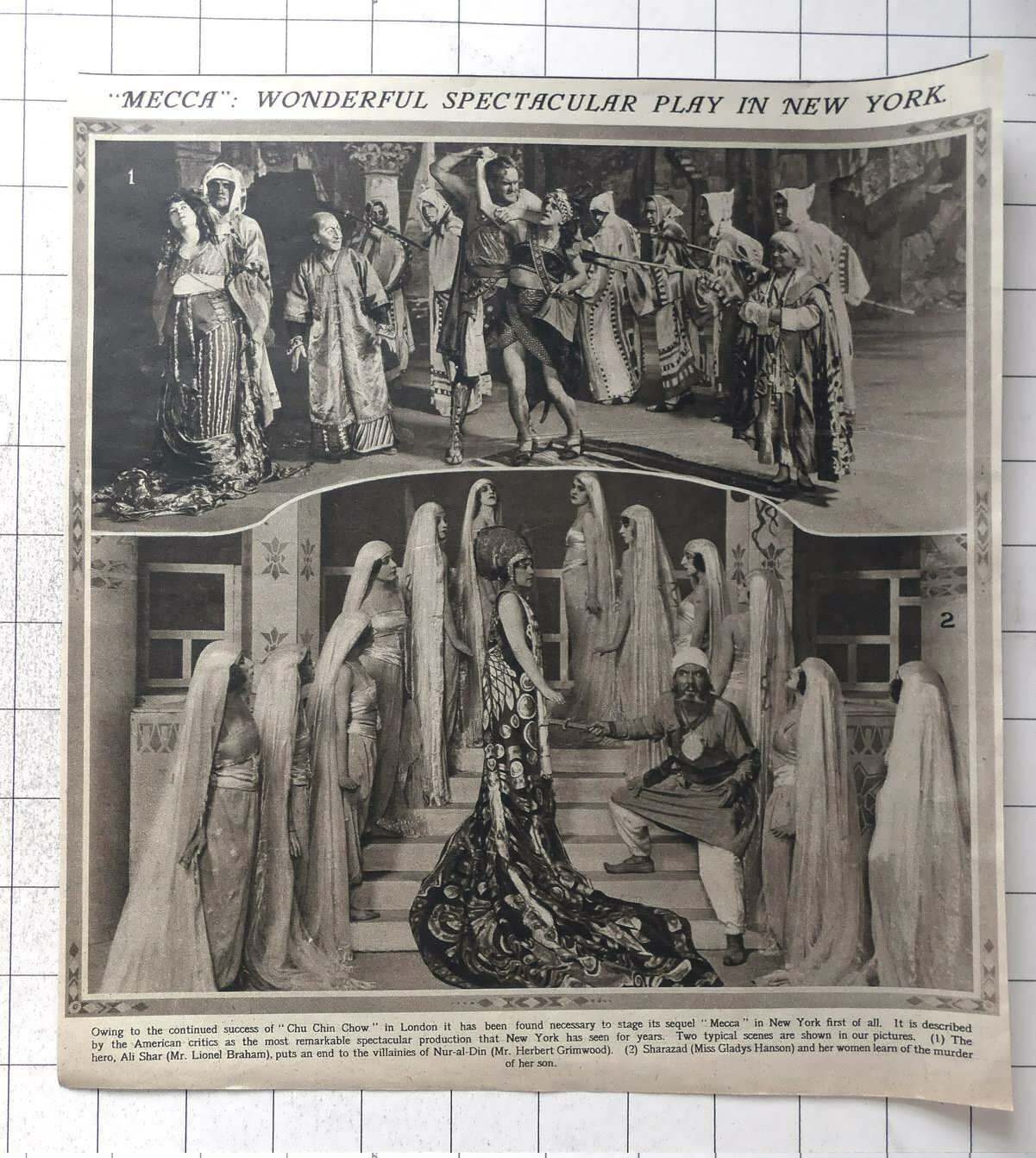 1920 Spectacular Play In New York Mecca Lionel Braham Gladys Hanson | eBay
