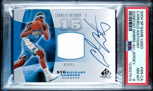 2004-05 SP GAME USED CARMELO ANTHONY SIGNIFICANT NUMBERS JERSEY AUTO ...