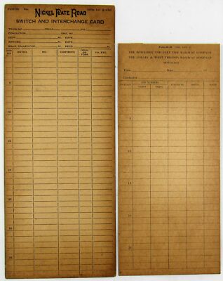 c1950 Railroad Switch List Interchange Card Nickle Plate Wheeling Lake ...