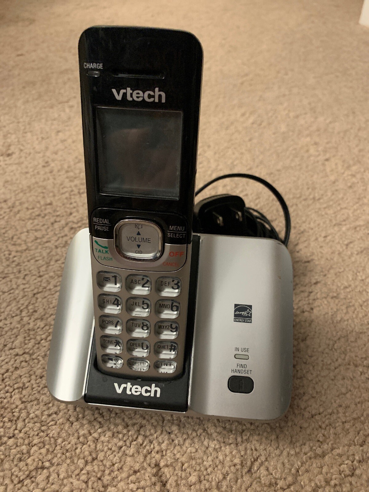 vTech CS6519-2 Dect 6.0 Cordless Handset w/Battrery & Charger Cradle ...