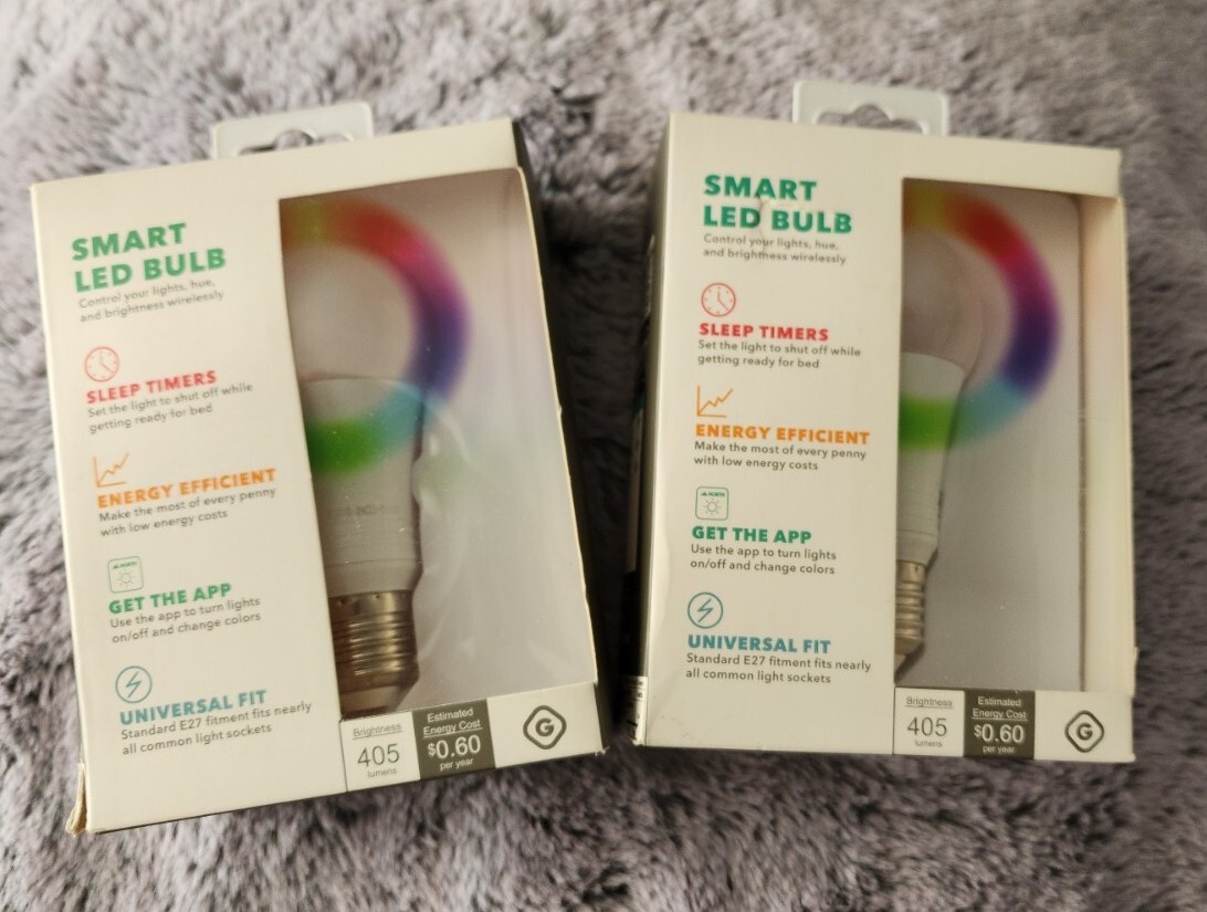 NEW! TWO! x2 Gems Smart LED Light Bulb. Bluetooth. 405 Lumens.For iOS & Android! | eBay