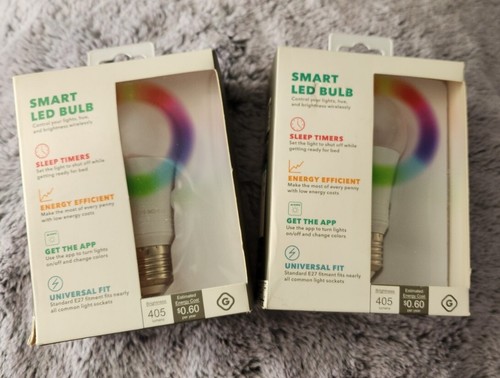 NEW! TWO! x2 Gems Smart LED Light Bulb. Bluetooth. 405 Lumens.For iOS ...