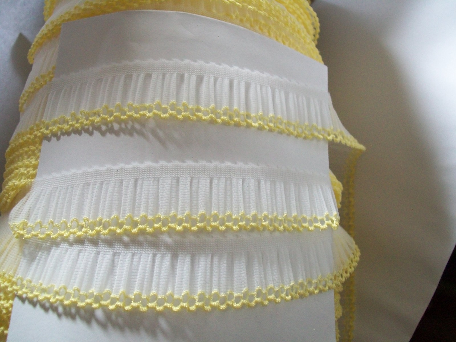 Crystal Pleat Gathered Lace - choose Pink, Blue, Yellow or White | eBay