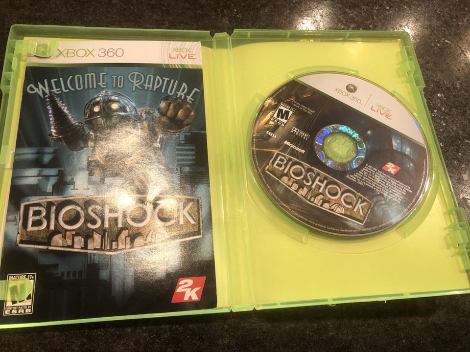 BIOSHOCK BIO SHOCK X-BOX XBOX 360 COMPLETE GAME CASE AND MANUAL NES HQ ...