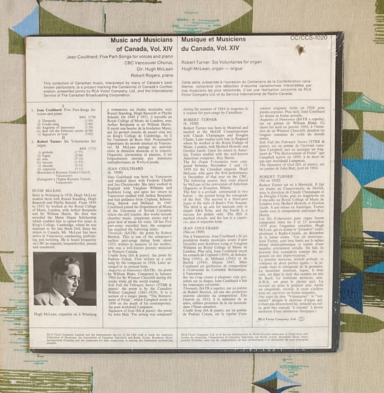 Jean Coulthard Robert Turner Hugh McLean SS LP Music & Musicians of ...