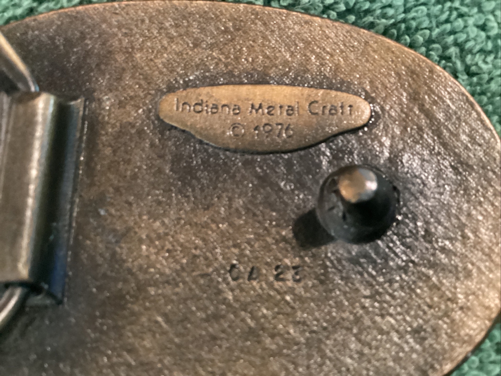 1976 Indiana Metal Craft Ford Thunderbird Belt Buckle - Gem