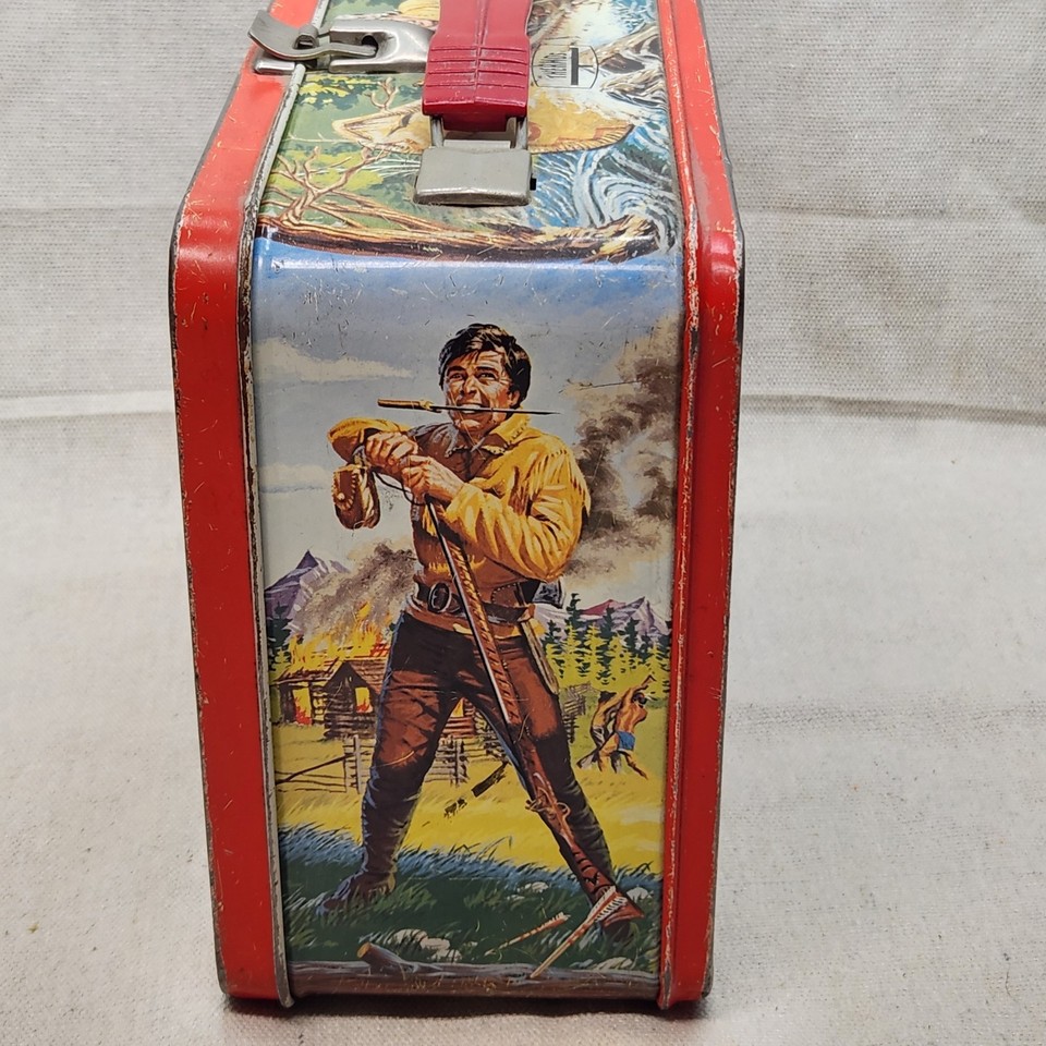1965 Thermos Metal Lunch Can Lunchbox Fess Parker Daniel Boone TV Show ...