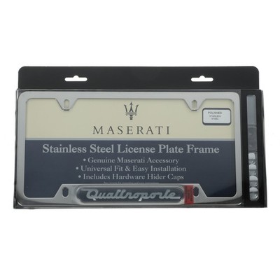 GENUINE MASERATI Quattroporte License Plate Frame Polished Steel ...