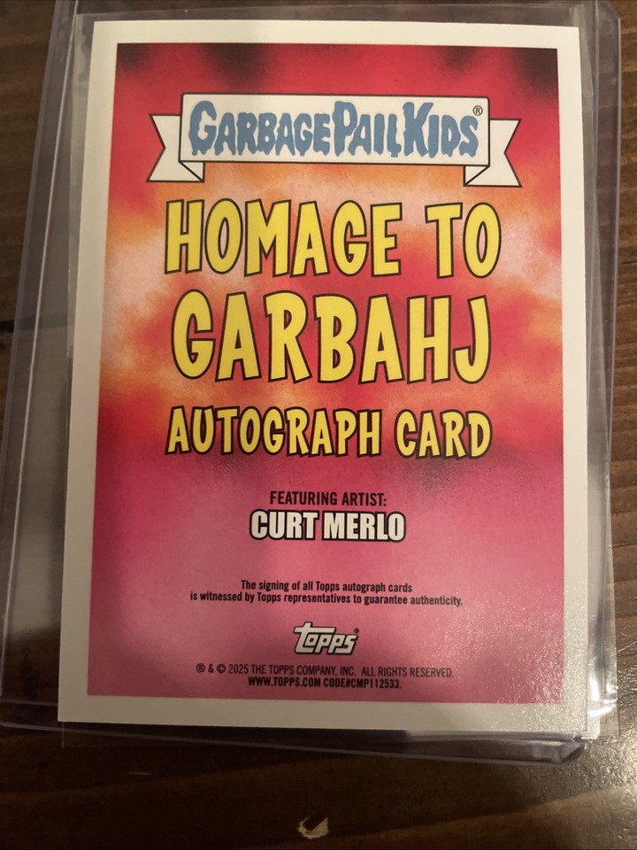2025 Topps GPK Worst Of 40th Anniversary Adam Bomb Auto By Curt Merlo #GARB-10 | eBay