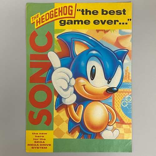 SONIC THE HEDGEHOG SEGA MEGA DRIVE VIDEO GAME GENESIS 1991 VINTAGE ...