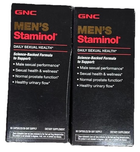 2 Pack GNC Men's Staminol Daily Sexual Health, 120 Ct TOTAL, Exp 05/26 ...