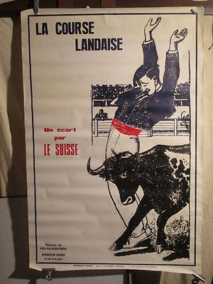 AFFICHE ANCIENNE TAUROMACHIE LANDAISE | eBay