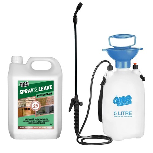Spray and Leave Concentrate 5L One Chem plus 5L Garden Sprayer kills ...