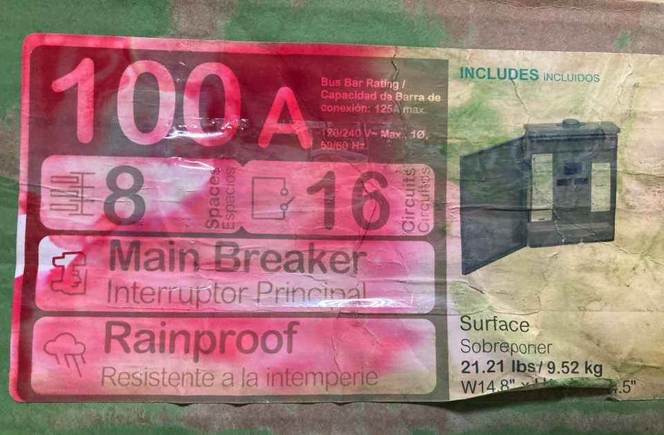 Square D Homeline Outdoor Main Breaker Load Center with Cover 100A ...