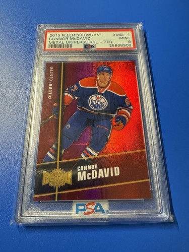 2015 Connor McDavid RC Fleer Showcase Metal Universe #MU-1 RED (090/150 ...